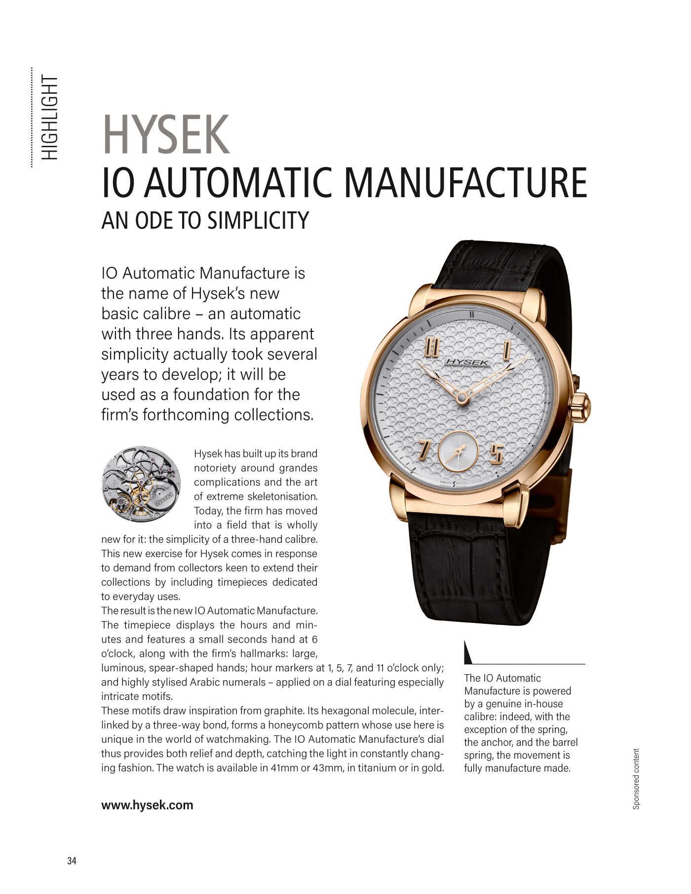 Hysek IO Automatic Manufacture